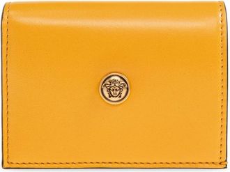 Versace Femme, Accessoires, Jaune, Taille: ONE Size Embl&egrave;me Leather Wallet