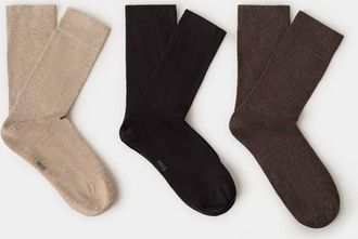 Mango Lot 3 paires de chaussettes coton marron - Homme - 40-42 - MANGO MAN