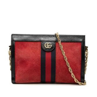 Gucci Pre-owned Suede Crossbody Bag - - Pre-owned - Damen - Rot - ONE SIZE
