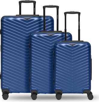 Redolz Ultra leicht Hartschalen Koffer-Set 3-teilig | Shiny Oberfläche & mit Dehnfalte erweiterbar um 3 cm | 4 Doppelrollen & TSA-Schloss für Damen & Herren 