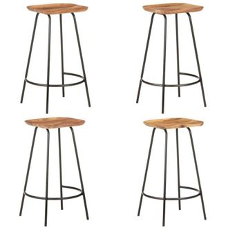 vidaXL Vidaxl - Tabourets de bar lot de 4 bois dacacia solide