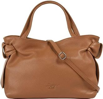 Samantha Look Sac à main Damen echt Leder | Fabriqué en Italie, sac en cuir élégant avec fermeture éclair, poches plaquées et poignées de transport, compartiment po