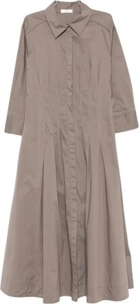 PANICALE Panicale, Femme, Robes, Gris, Taille: 44 FR Pleated Midi Shirt Dress