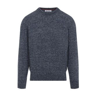 Brunello Cucinelli Homme, Pulls, Bleu, Taille: XL Pull Bleu Aw25 Style Superposition