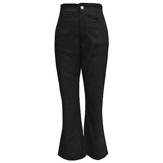 Generic Pantalon en velours c&ocirc;tel&eacute; pour femme, coupe ajust&eacute;e, &eacute;l&eacute;gant, &eacute;vas&eacute;, taille haute, pantalon de loisirs, long, l&eacute;ger, confortable, pantalon de relaxat