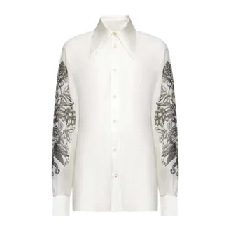 John Richmond Hemd mit bedruckten &Auml;rmeln - - Blouses & Shirts - Damen - Wei&szlig; - S