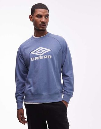 Umbro Iconic - Sweatshirt in Blau und Wei&szlig;
