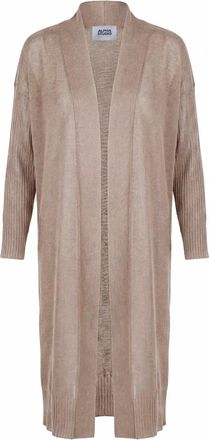 Alpha Studio Femme, Pulls, Beige, Taille: 38 FR Long Glitter-Effect Cardigan