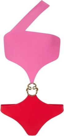 Roberto Cavalli Femme, Maillots de bain, Multicolore, Taille: 36 FR Maillot de bain une pi&egrave;ce asym&eacute;trique avec d&eacute;tail de bijou