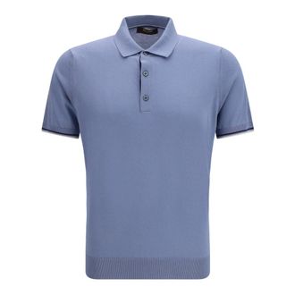 Moorer Baumwoll-Polo - - Tops - Herren - Blau - L