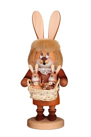 Christian Ulbricht R&auml;ucherm&auml;nnchen Wichtel H&auml;sin mit Hasenbabys - 34,5 cm