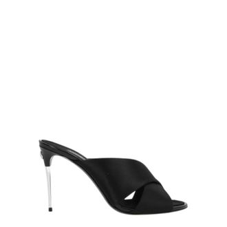 Dolce & Gabbana Femme, Chaussures, Noir, Taille: 37 EU Satin Mule