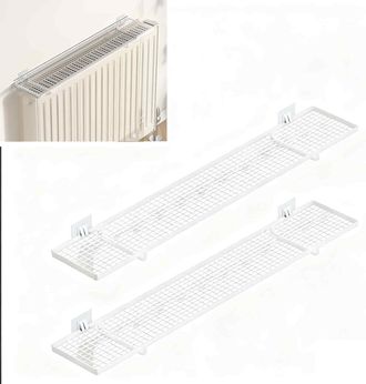 Generic 2 Heizungsregal Ohne Bohren, Metall, Tragkraft 25 Kg, Heizk&ouml;rperverkleidung F&uuml;r Maximale Platzausnutzung, Ausgeh&ouml;hltes Design(White,35x10cm/13.8x4in)