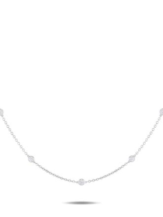 Luxury Bazaar collier en or blanc 18ct à diamants Station - Argent