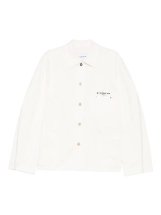 Givenchy veste en jean &agrave; logo brod&eacute; - Tons neutres