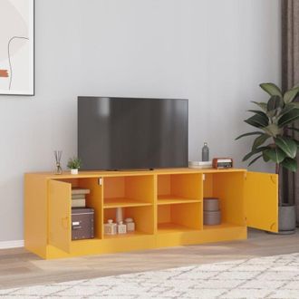 vidaXL Meubles tv 2 pcs jaune moutarde 67x39x44 cm acier - Vidaxl