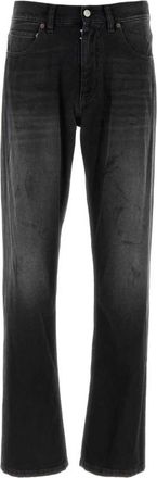 Maison Margiela Homme, Jeans, Noir, Taille: W30 Jean en coton &agrave; jambe droite