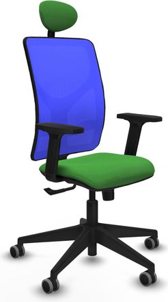 Piqueras y Crespo Verstellbarer Schreibtischstuhl mit 2D-Armlehnen, h&ouml;henverstellbarer Lendenwirbelst&uuml;tze und festem Kopfteil, ausgestattet mit 3 Positionen und Schneid