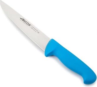 Arcos Couteau de Boucher Professionnel - Lame Acier Inoxydable Nitrum 20 cm - Coupe Précise et Durable - Manche Polypropylène Bleu - Série 2900