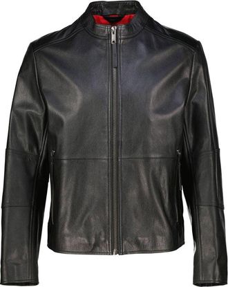 HUGO BOSS Herren Lederjacke LOKIS-3 Slim Fit
