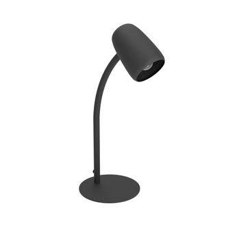 Eglo Tischlampe Carlo, Nachttischlampe mit Flexarm, Tischleuchte Schreibtisch, Lampe aus Metall in Schwarz, E14 Fassung