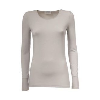 Le Tricot Perugia Langarm T-Shirt - - Tops - Damen - Grau - S