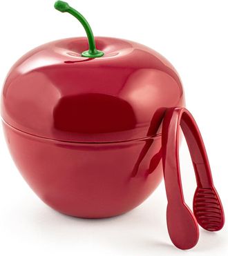 hOme Home Eiskübel Cherry aus Polypropylen, Farbe Rot, mit Zange, 15 cm