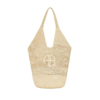 Anine Bing Leah Logo Hobo Raffia - - Bags - Damen - Beige - ONE SIZE