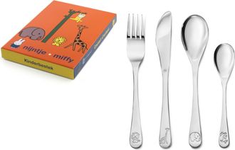 Zilverstad 6839030 Kinderbesteck miffy Zoo 4-tlg 18/10 Edelstahl 16/17/16/13cm