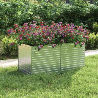 vidaXL Lit sur&eacute;lev&eacute; de jardin 160x80x77 cm Acier galvanis&eacute; Argent&eacute; vidaXL