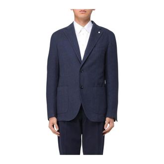 Luigi Bianchi Mantova Blaue Leinenblazer Moderner Stil - - Jackets - Herren - Blau - 2XL