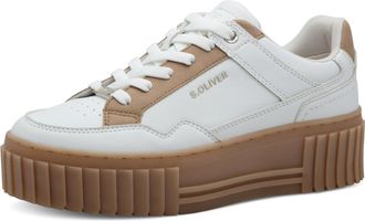 s.Oliver Damen Plateau Sneaker mit Schnürsenkeln Bequem, Weiß (White Comb.), 40 EU
