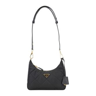 Prada Stilvolle Damen Schultertasche mit Rei&szlig;verschluss - - Bags - Damen - Schwarzk - ONE SIZE