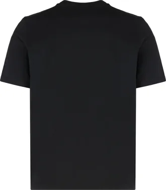 Maison Kitsun&eacute; Mens Round Neck Cotton T-Shirt Black T-Shirts And Polos