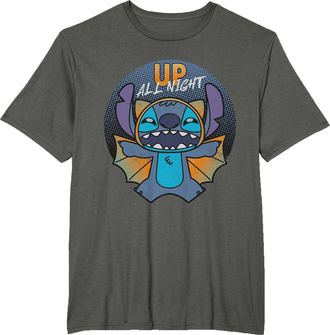 Disney Stitch Halloween Bat Costume Up All Night T-Shirt