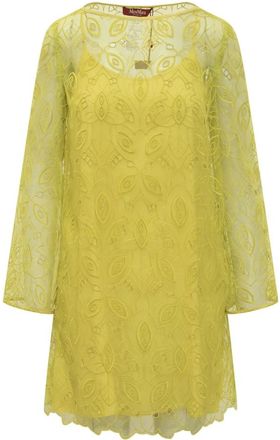 Max Mara Femme, Robes, Jaune, Taille: 38 FR Braccio Embroidered Organza Mini Dress
