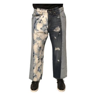 Dolce & Gabbana Multicolor Patchwork Straight Denim Jeans - - Jeans - Herren - Mehrfarbig - S
