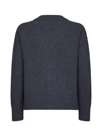 Ami Womens Cardigan Ami De Coeur Grey Merino Wool Silk Cardigans Sweater