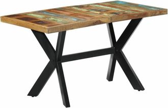 vidaXL Vidaxl - Table à manger à design unique avec des jambes en acier inoxydable à x piano différentes couleurs Couleur : multicolore