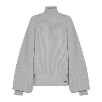 Balmain Femme, Pulls, Gris, Taille: 40 FR Pu en maie c&ocirc;t&eacute;&eacute;e &agrave; co montant