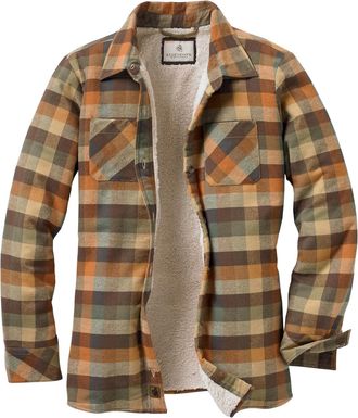Legendary Whitetails Damen Open Country Flanell-Shacket mit Sherpa-Futter, Kariert, Fleece-hemdjacke, Westernkleidung Jacke, Rustikal, M