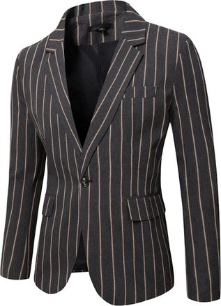 Generic Herren Sakko Sportlich Freizeit Blazer Regular Fit Anzug Lässig, T09 Dunkelgrau, 3XL