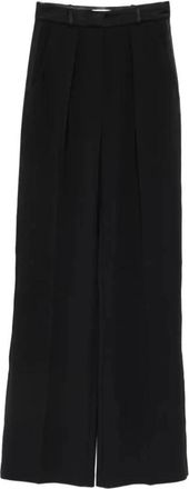 Elisabetta Franchi Femme, Pantalons, Noir, Taille: 40 FR Pantalon Large Taille Haute