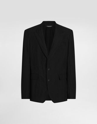 Dolce & Gabbana Jacke Sicilia Light Aus Baumwolle Mit Einreihiger Knopfleiste - Mann Anz&uuml;ge Und Blazer Schwarz 56
