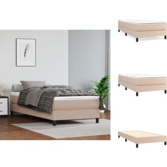 vidaXL Bettgestell Cappuccino-Braun 90x200 cm Kunstleder - Bettestel - Schlafzimmerm&ouml;bel - Kunstlederbettw&auml;sche - Doppelbett - Boxspringbett