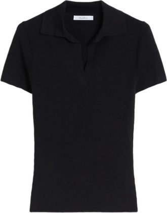 Max Mara Femme, Pulls, Bleu, Taille: 40 FR Polo en laine c&ocirc;tel&eacute;e