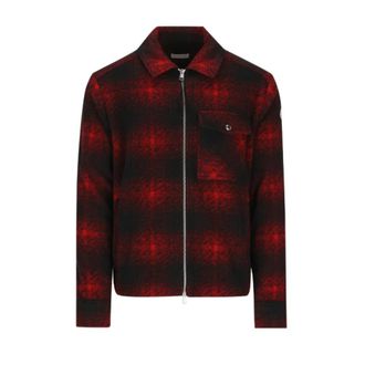 Moncler Hemdjacke mit Logo-Patch - - Jackets - Herren - Rot - XL
