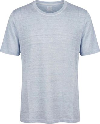 120% Lino Homme, Tops, Bleu, Taille: 2XL T-shirt col rond