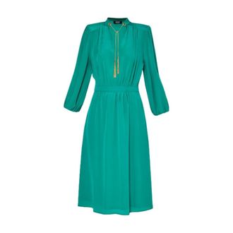 Liu Jo Gr&uuml;nes Seidenkleid mit goldenen Details - - Dresses - Damen - Gr&uuml;n - XS