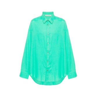 Acne Studios Gr&uuml;nes Herrenhemd Klassischer Kragen - - Shirts - Herren - Gr&uuml;n - XL